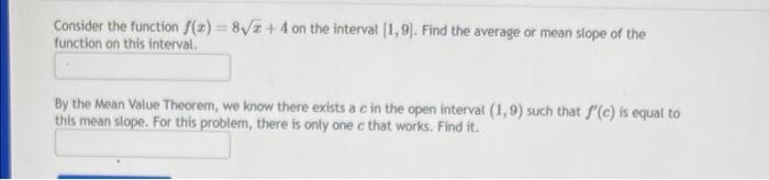 Solved Consider the function f(x)=8x+4 on the interval | Chegg.com