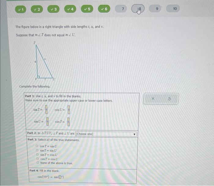 Solved The three right triangles below are similar. The | Chegg.com