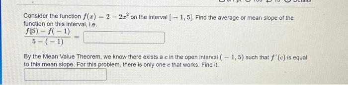 Solved Consider the function f(x)=2−2x2 on the interval | Chegg.com