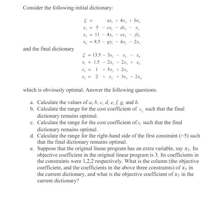 Solved Consider the following initial | Chegg.com