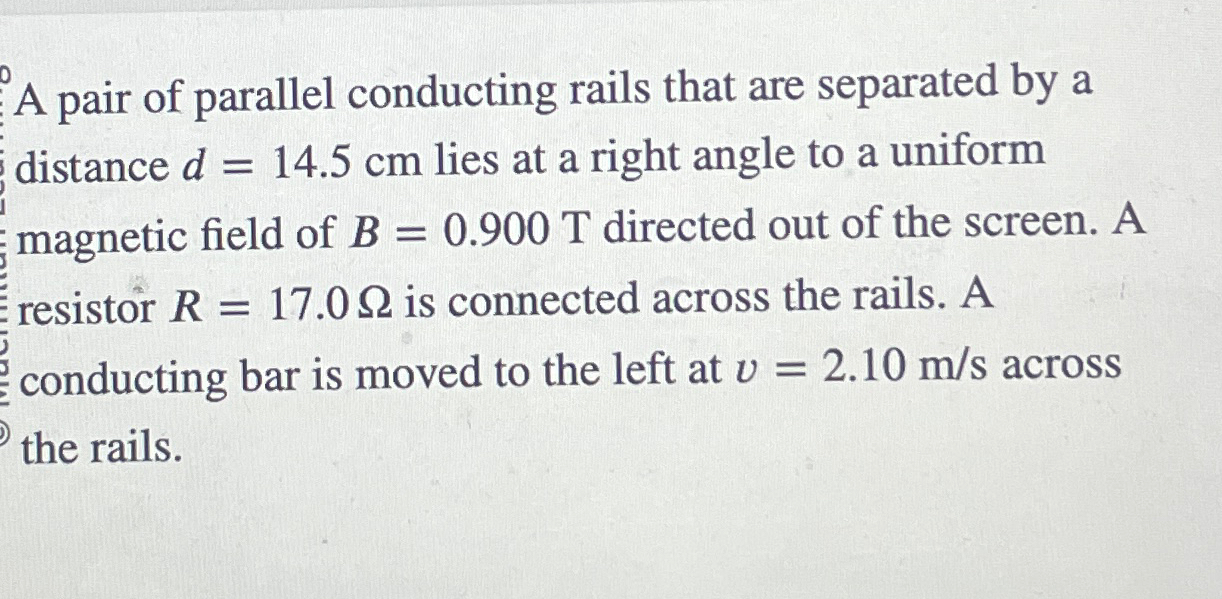 Solved A pair of parallel conducting rails that are | Chegg.com