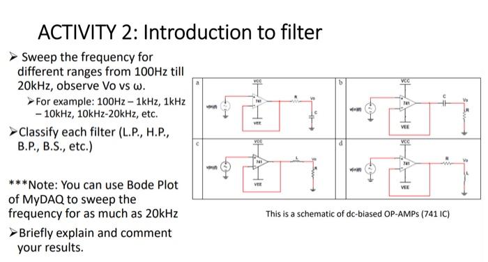 Solved ACTIVITY 2: Introduction to filter Sweep the | Chegg.com
