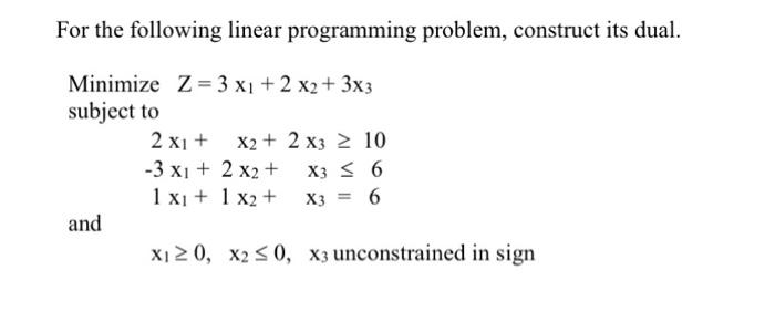 Solved For the following linear programming problem, | Chegg.com