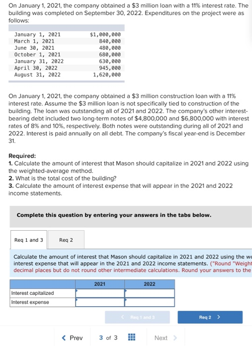 Solved On January 1, 2021, the company obtained a $3 million | Chegg.com