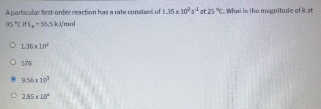 Solved A particular first-order reaction has a rate constant | Chegg.com
