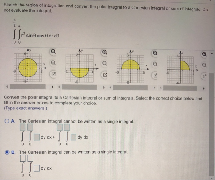 Solved Sketch the region of integration and convert the | Chegg.com