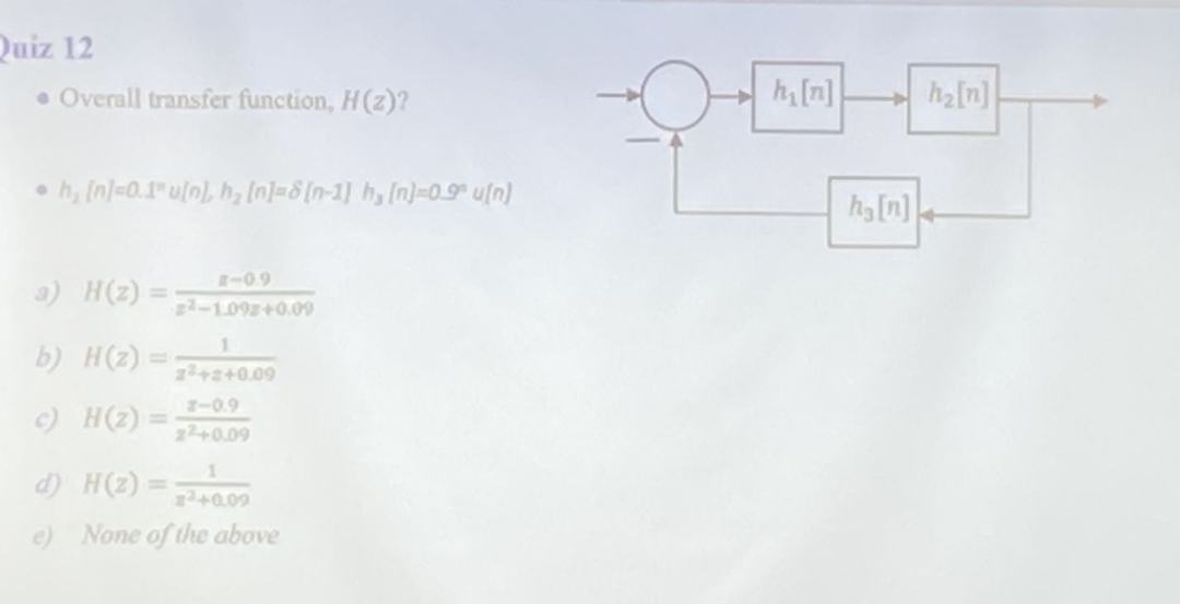 Solved uiz 12Overall transfer function, | Chegg.com