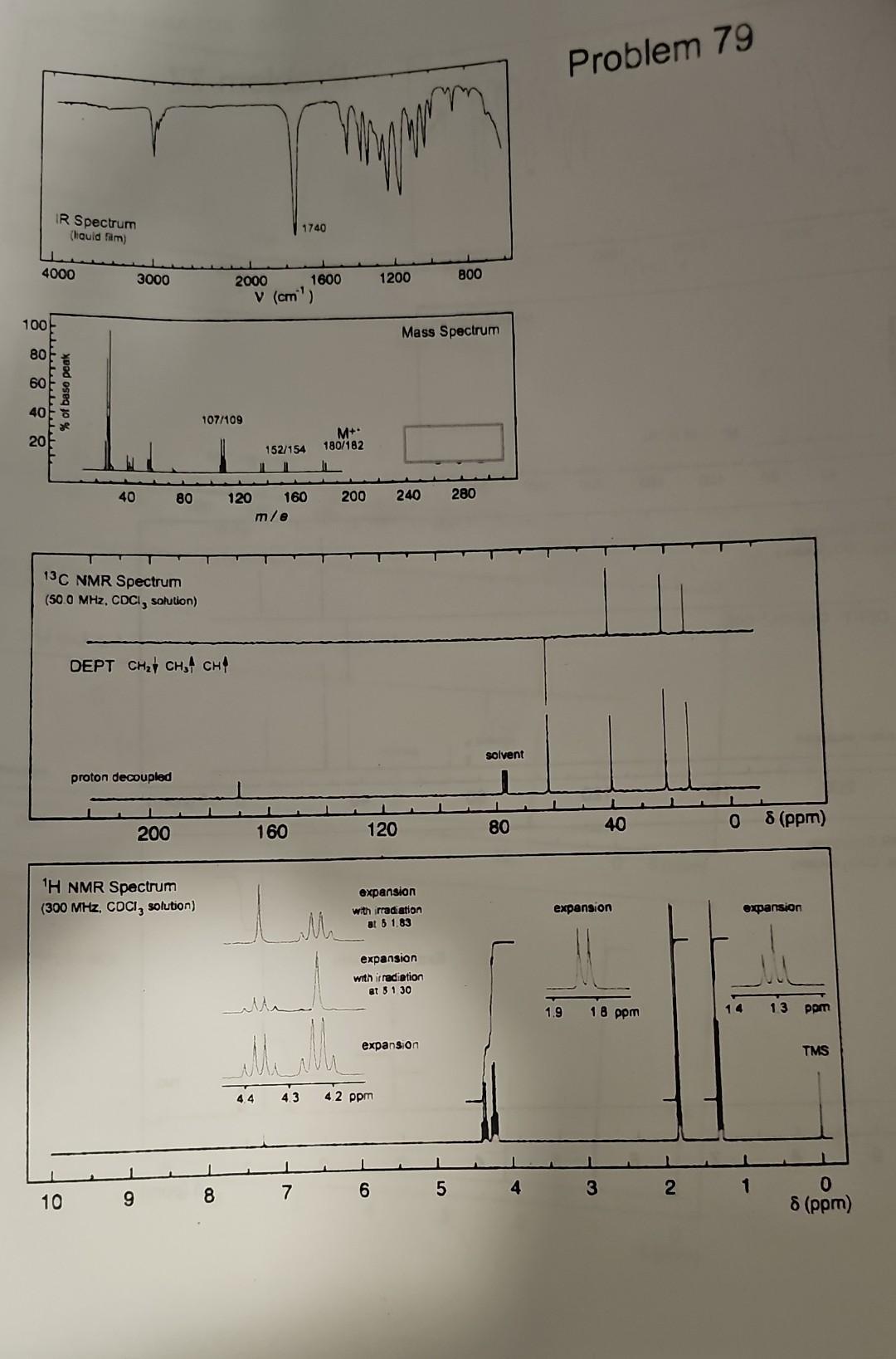 Solved 13C NMR Spectrum ( 50.0MHz∘CDCl3 solution) | Chegg.com