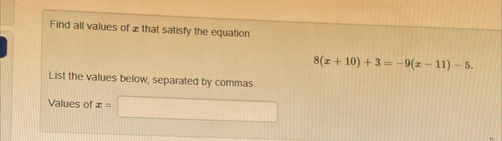 Solved Find all values of x ﻿that satisfy the | Chegg.com