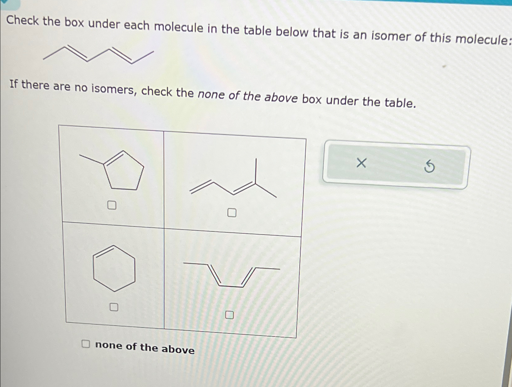 Solved Check the box under each molecule in the table below | Chegg.com