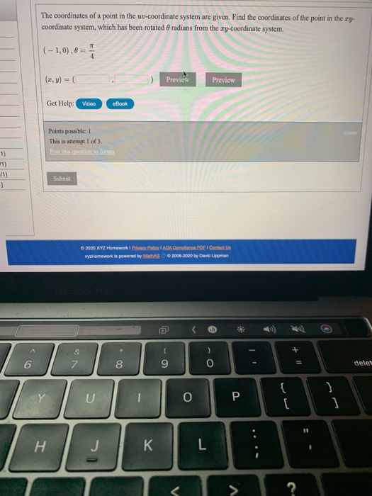 Solved The coordinates of a point in the uv-coordinate | Chegg.com