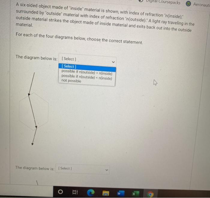 Solved tal Coursepacks Aeronauti A six-sided object made of | Chegg.com