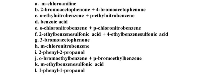 Solved a. m-chloroaniline b. 2-bromoacetophenone | Chegg.com