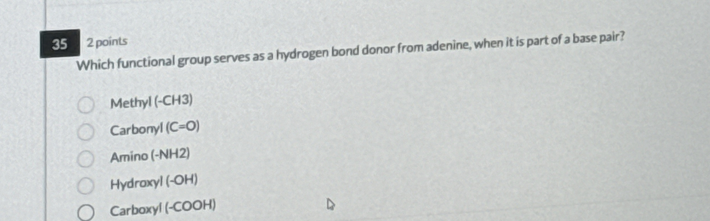 Solved 352 ﻿pointsWhich functional group serves as a | Chegg.com