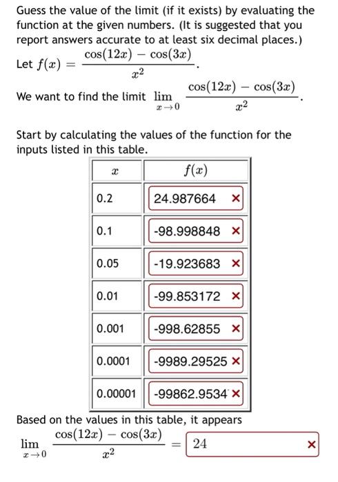 Solved Guess The Value Of The Limit If It Exists By
