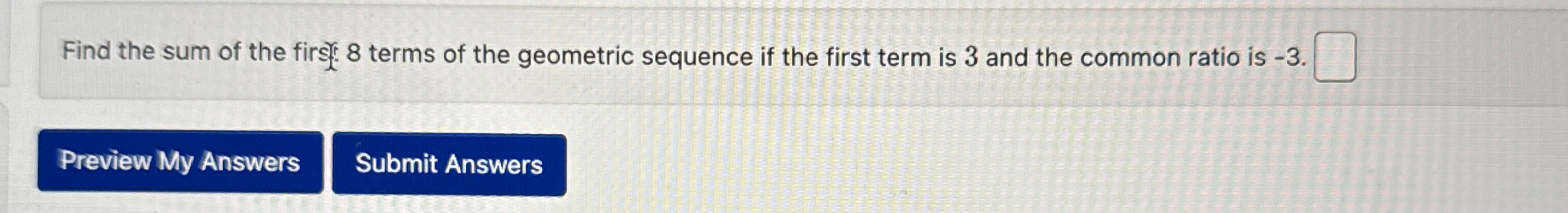 Solved Find the sum of the firs. 8 ﻿terms of the geometric | Chegg.com | Chegg.com