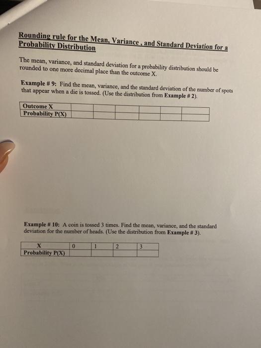 Solved Rounding rule for the Mean, Variance, and Standard | Chegg.com