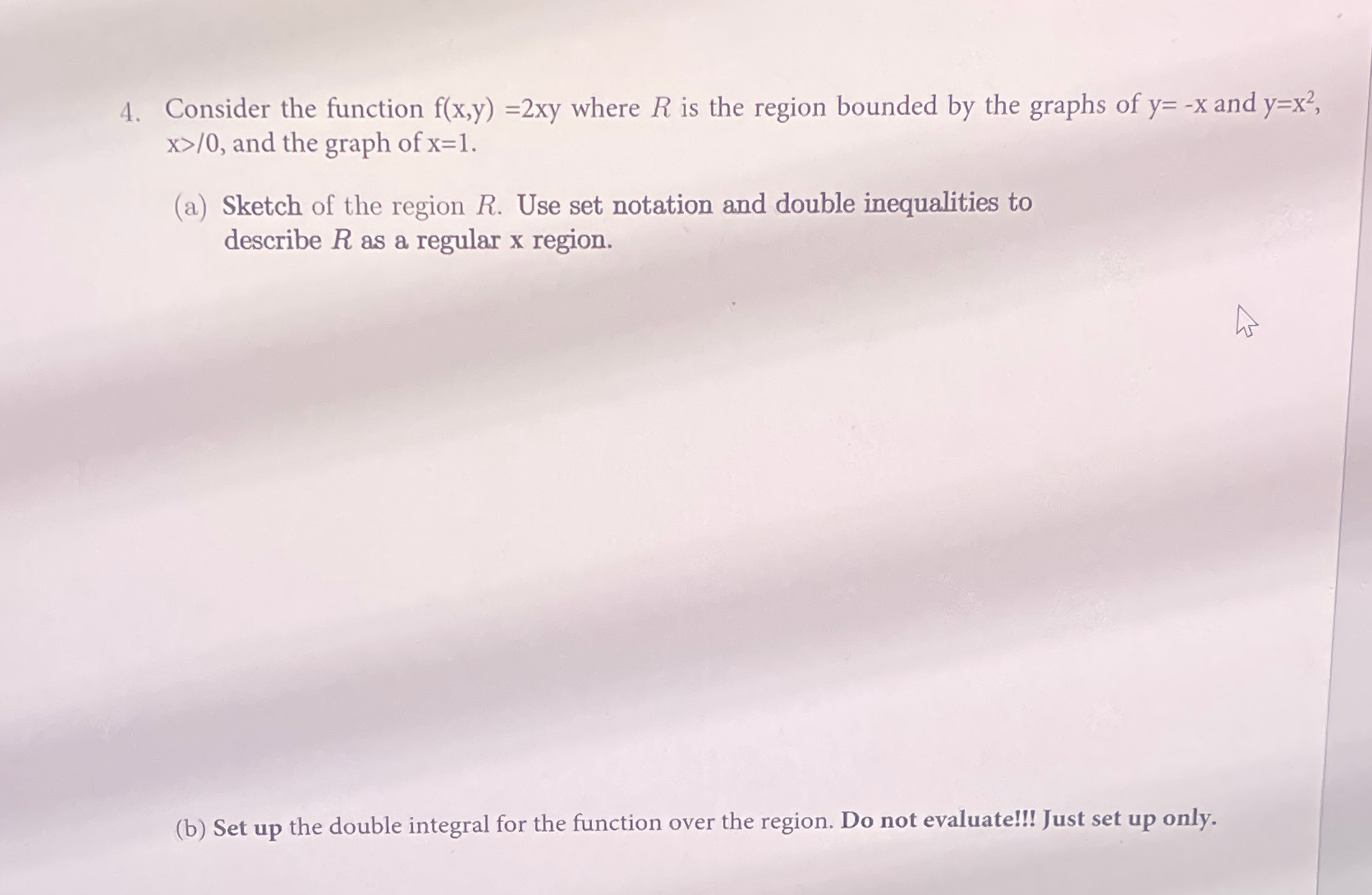 Solved Consider the function f(x,y)=2xy ﻿where R ﻿is the | Chegg.com