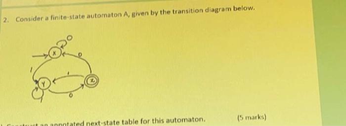 Solved 2. Consider a finite-state automaton A, given by the | Chegg.com