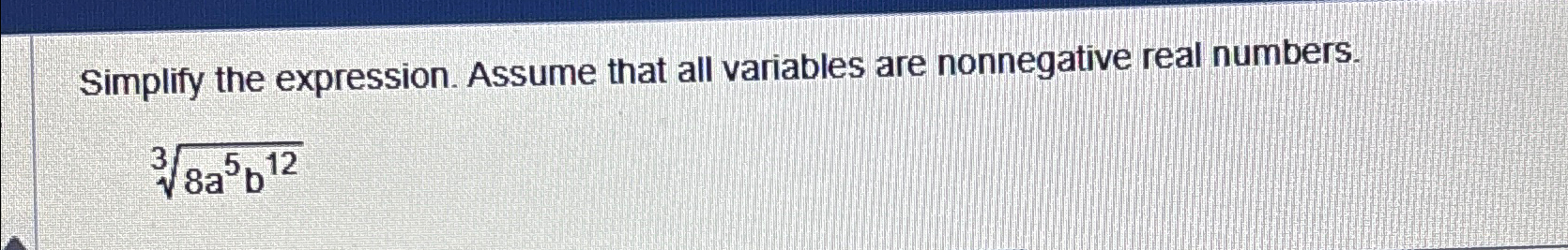 Solved Simplify the expression. Assume that all variables | Chegg.com