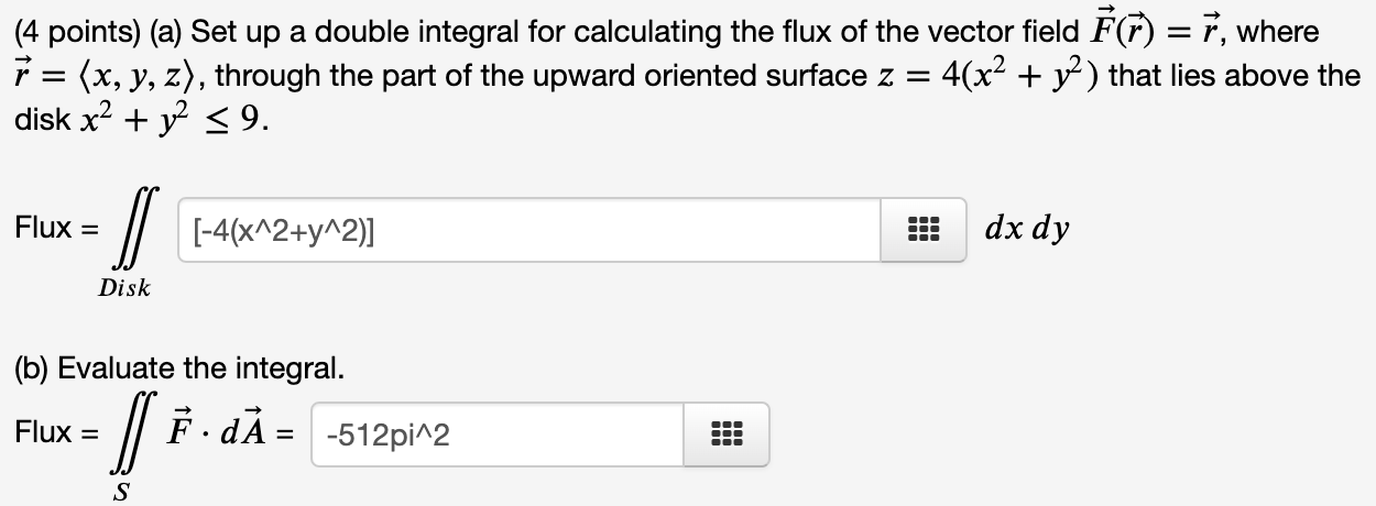 Solved (4 ﻿points) (a) ﻿Set up a double integral for | Chegg.com