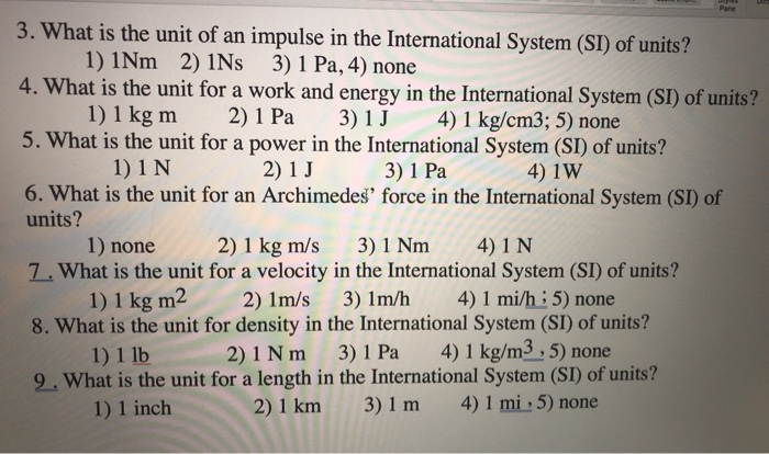 Solved 3. What is the unit of an impulse in the | Chegg.com