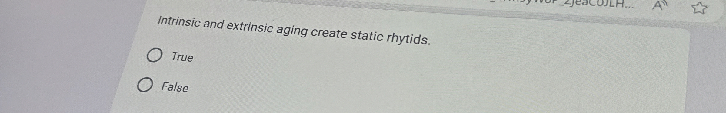 Solved Intrinsic and extrinsic aging create static | Chegg.com