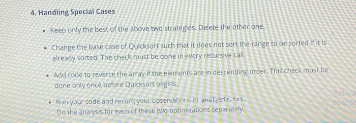 Solved 1. Implement Quicksort - Implement Quicksort in a | Chegg.com Solved 1. Implement Quicksort - Implement Quicksort in a | Chegg.com