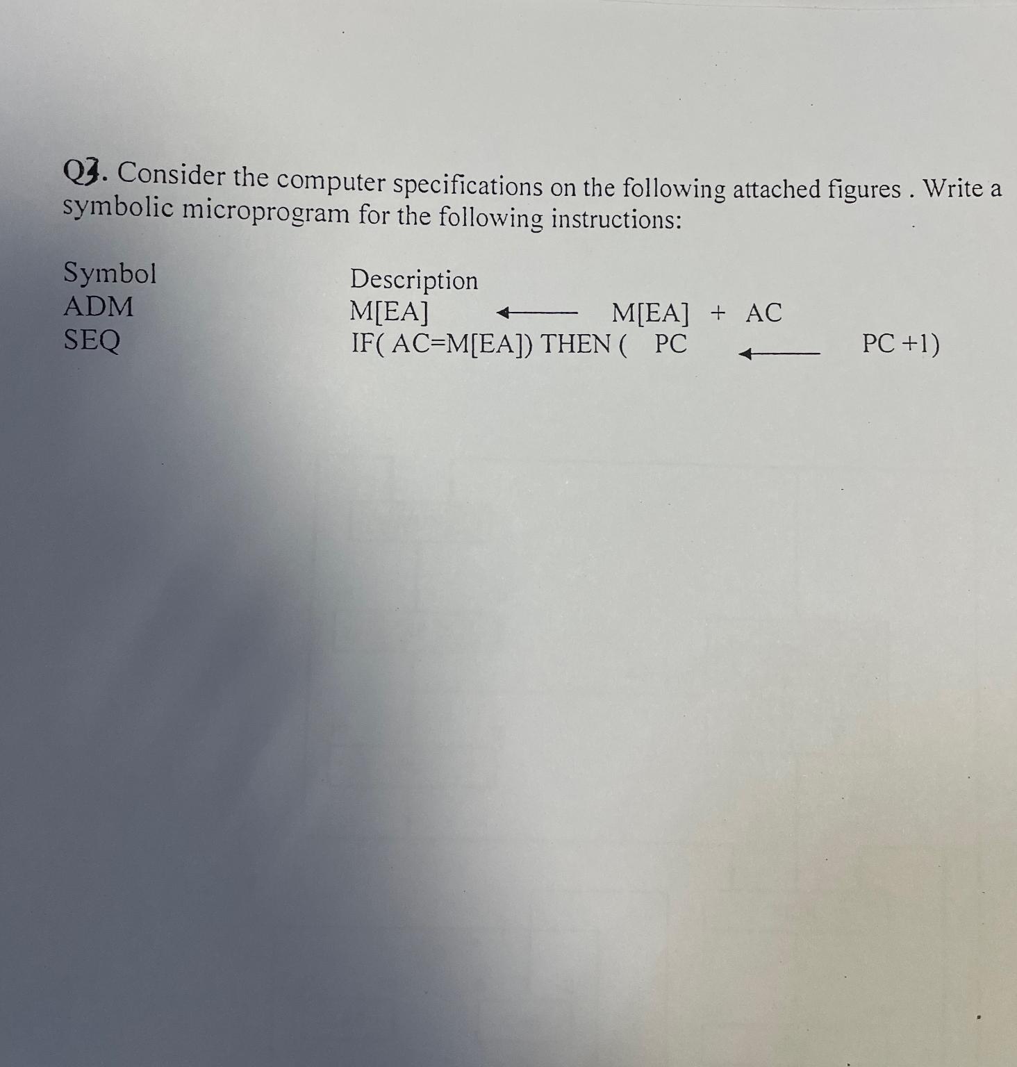 Solved Q3. ﻿Consider the computer specifications on the | Chegg.com