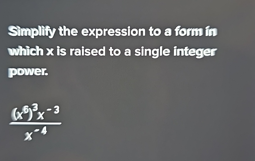 Solved Simplifiy the expression to a formin which x ﻿is | Chegg.com