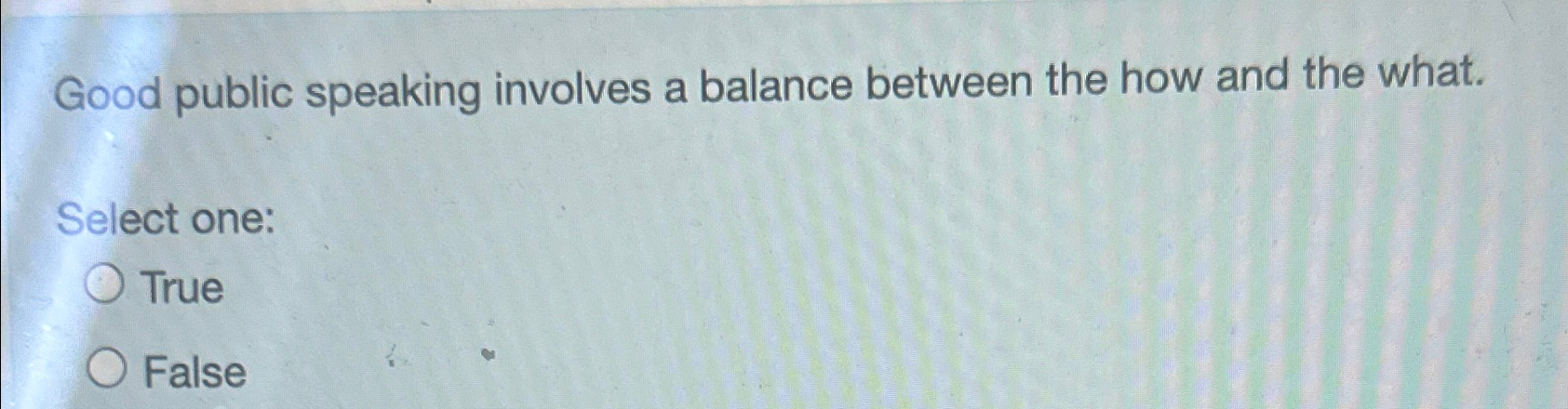 Solved Good public speaking involves a balance between the | Chegg.com