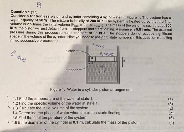 Solved Question 1 (17) Consider a frictionless piston and | Chegg.com