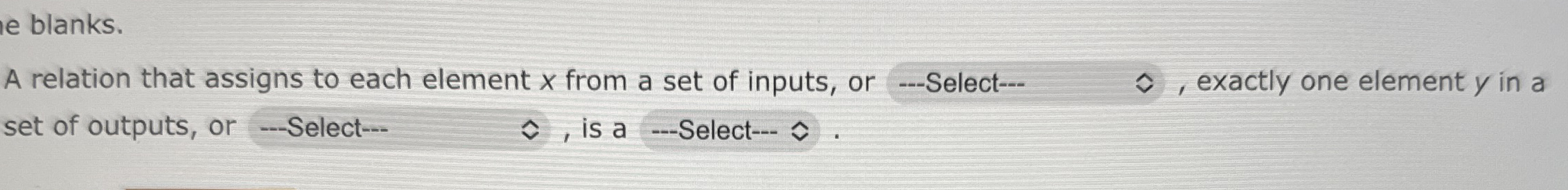 Solved A relation that assigns to each element x ﻿from a set | Chegg.com