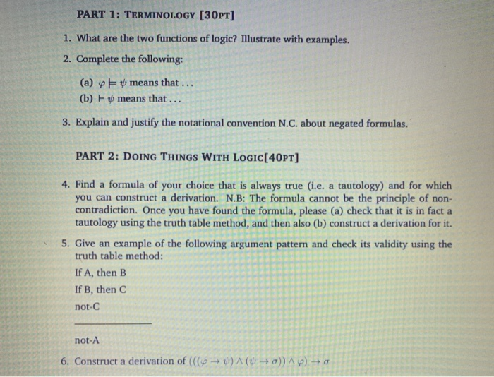 Solved PART 1: TERMINOLOGY [30PT] 1. What are the two | Chegg.com
