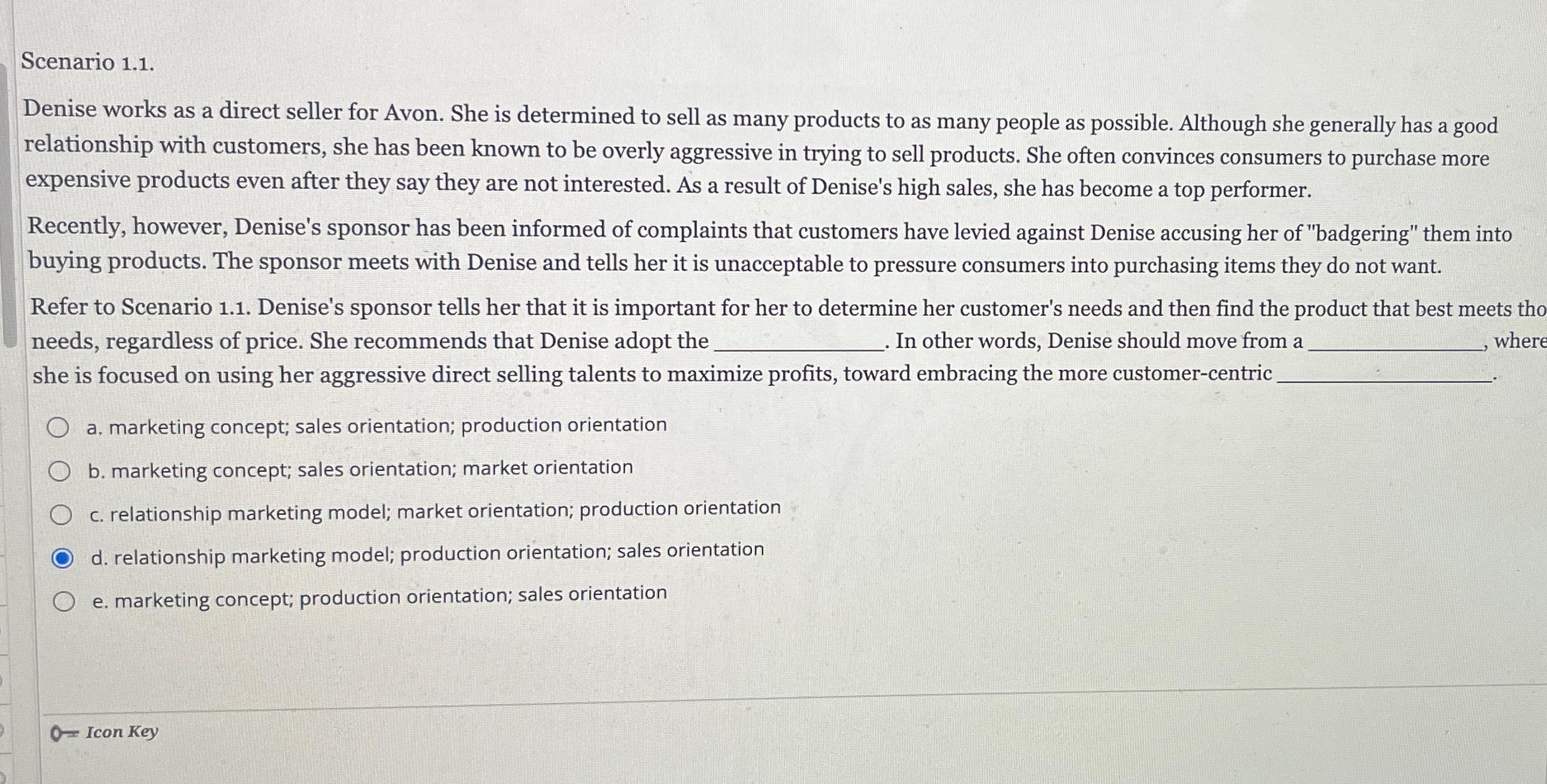 Solved Scenario 1.1.Denise works as a direct seller for | Chegg.com