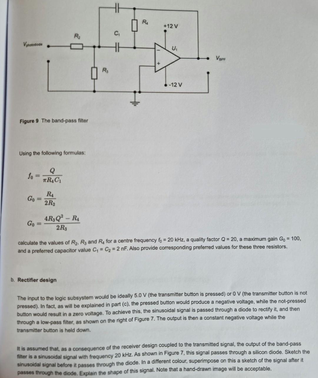Figure 10 The diode and the low-pass filter i. | Chegg.com