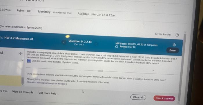 Solved At laas 96 is of women hare praleiet counts within 3 | Chegg.com