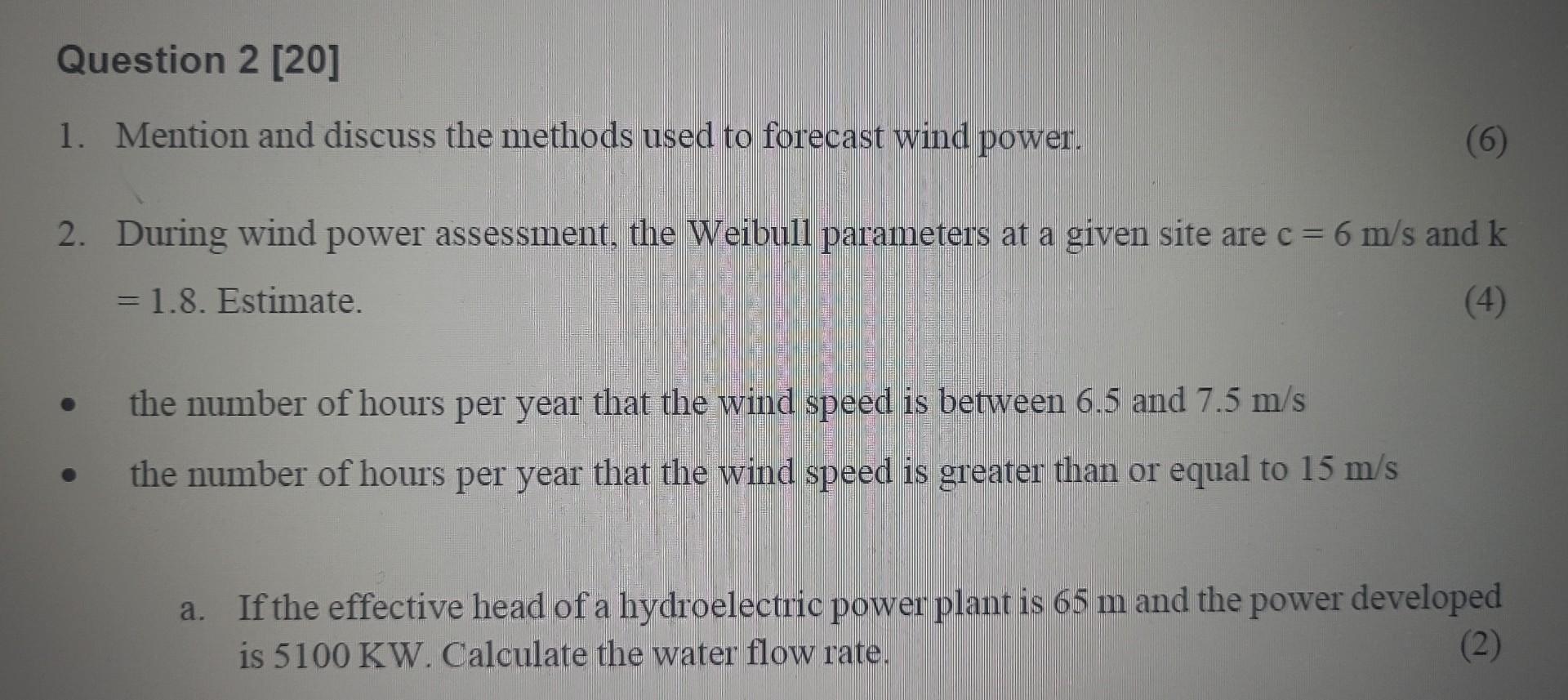 Solved Question 2 [20] 1. Mention and discuss the methods | Chegg.com