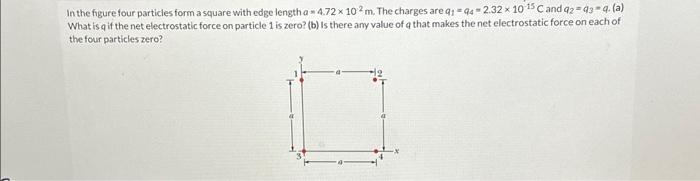 Solved In the figure three charged particles lie on an | Chegg.com