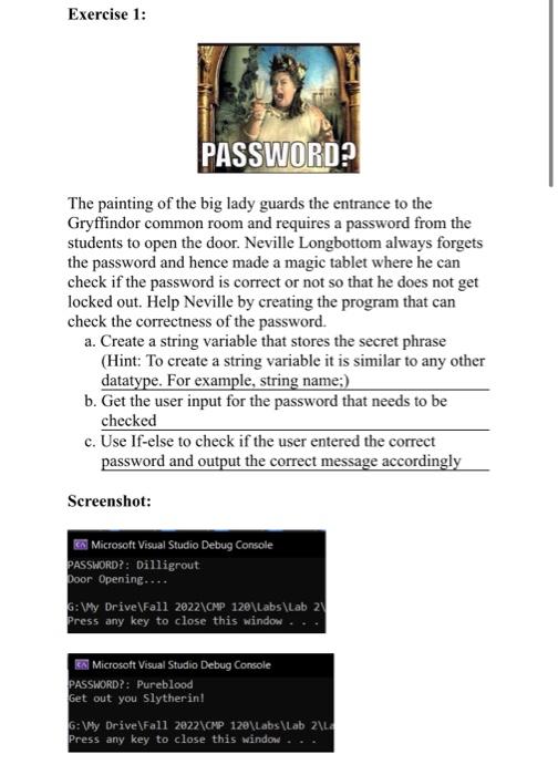 Solved Exercise 1: The painting of the big lady guards the | Chegg.com
