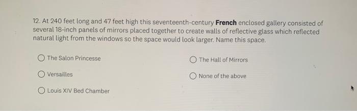 Solved 12. At 240 feet long and 47 feet high this | Chegg.com