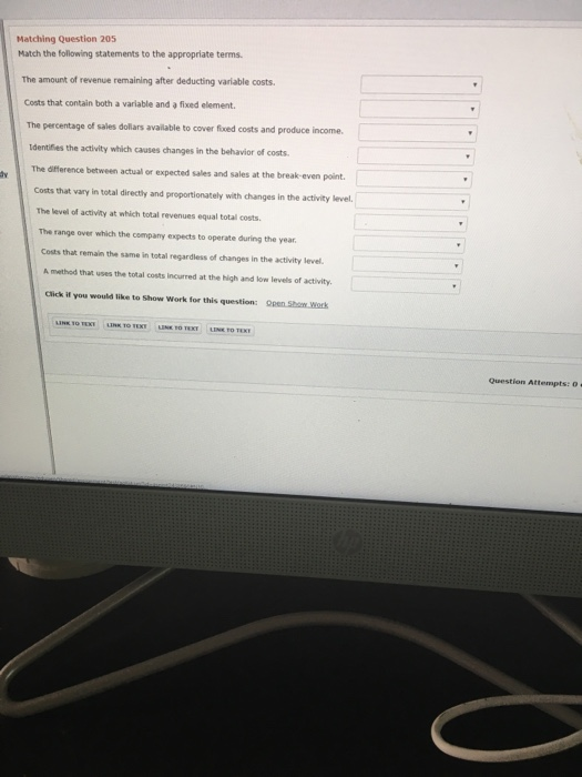 Solved Matching Question 205 Match the following statements | Chegg.com