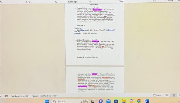 Solved Inheritance 1) Problem #1: Create a new Employee | Chegg.com