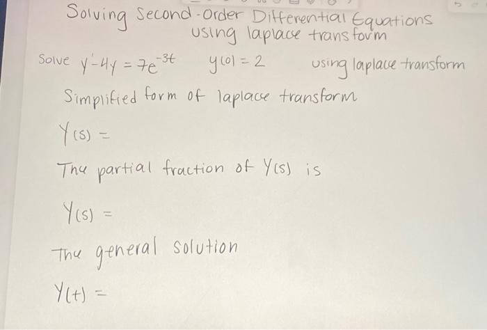 Solved Solving second-Order Differential Equations using | Chegg.com
