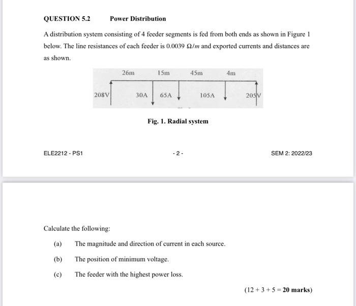 Solved A distribution system consisting of 4 feeder segments | Chegg.com