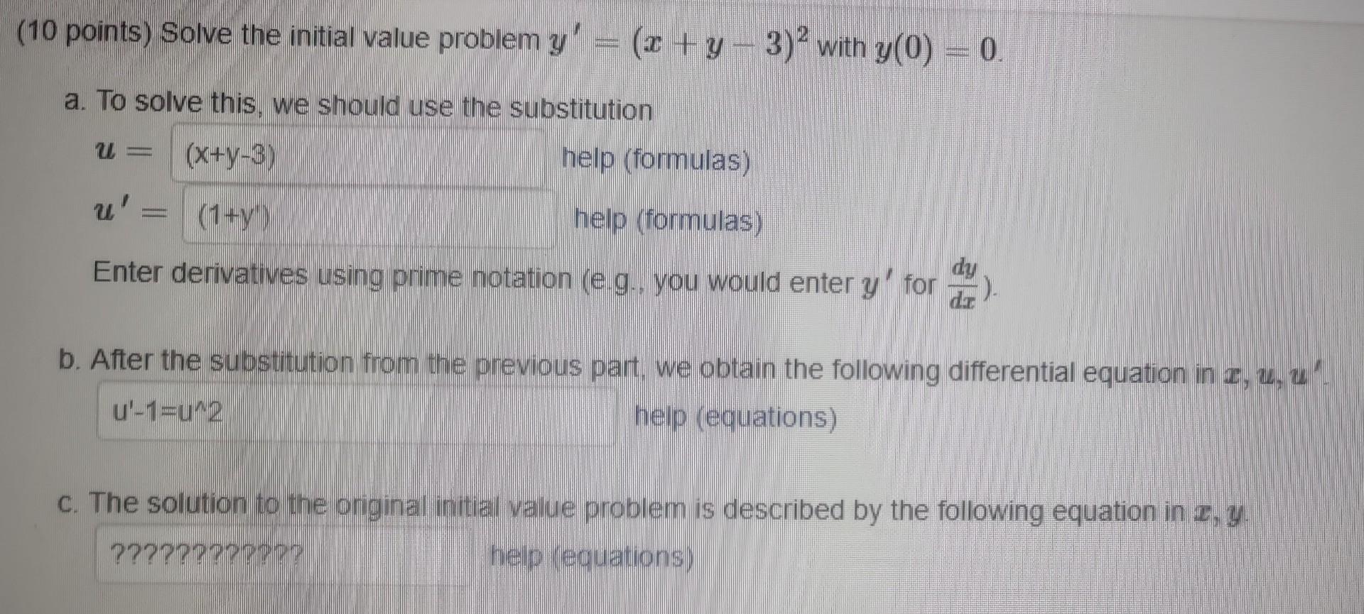 Solved 10 points) Solve the initial value problem | Chegg.com