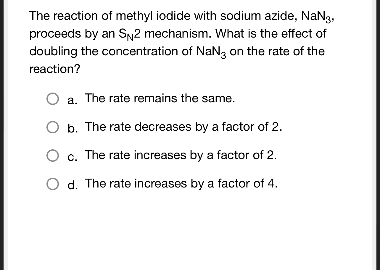 High Quality SOLUTION The reaction of methyl iodide with sodium azide ...