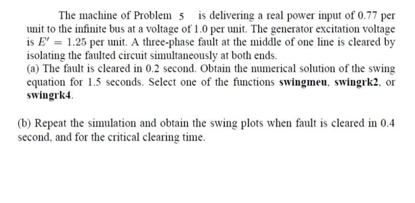 Solved Problem #5 A 60-Hz synchronous generator has a | Chegg.com
