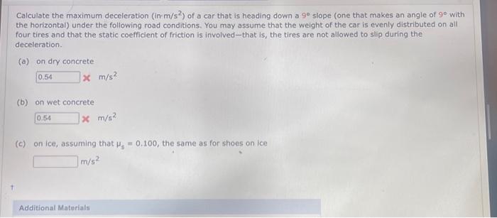 Calculate The Maximum Deceleration In−m S2 Of A