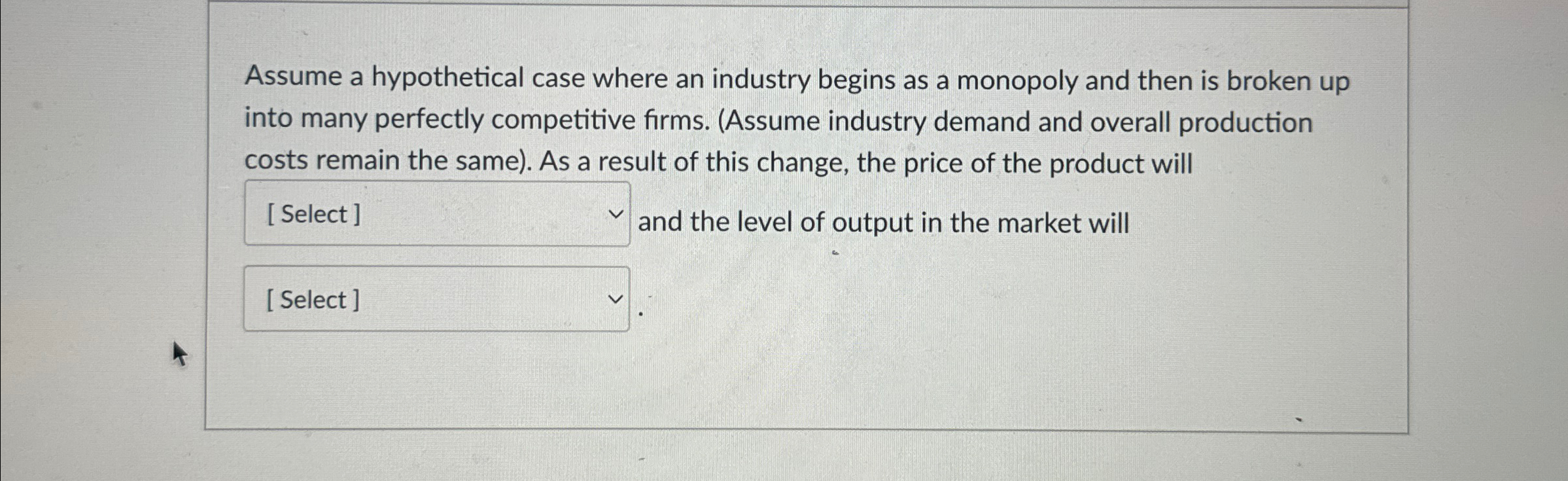 Solved Assume a hypothetical case where an industry begins | Chegg.com